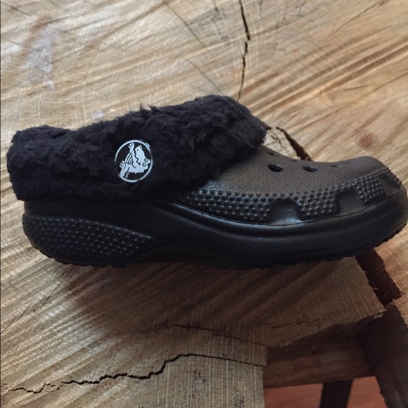 CROCS | Shoes | Kids Crocs Mammoth Lined Black Fur New | Poshmark